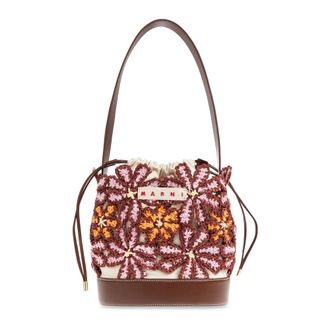 Marni Femme, Sacs, Brun, Taille: ONE Size Flower Bucket Bag