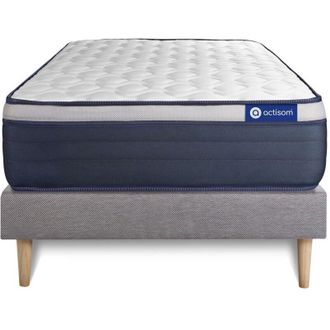 Actisom Actiflex max matratze 80x190cm + Bettgestell mit lattenrost - Dicke : 26cm - Taschenfederkern und Memory-Schaum - H4