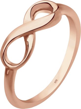 Elli Ring Damen Infinity Undendlichkeit in 925 Sterling Silber Rosé vergoldet