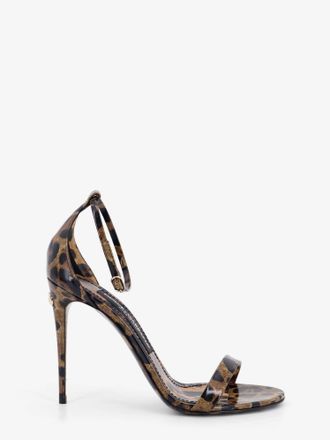 Dolce & Gabbana Leather sandals with leo print - DOLCE & GABBANA - gender_Woman