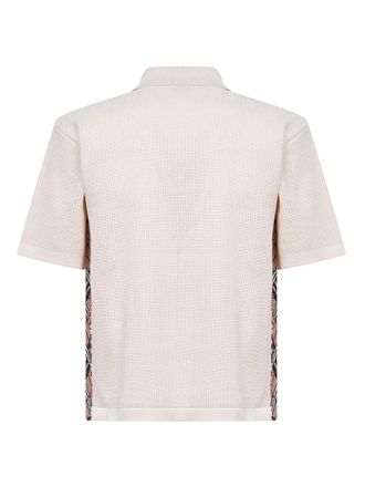 Burberry Mens Polo Shirt Cotton Mesh Beige T-shirts And Polos