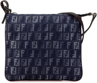 Fendi Hobo Bags - Zucchino Denim Crossbody - Gr. unisize - in Blau - f&uuml;r Damen