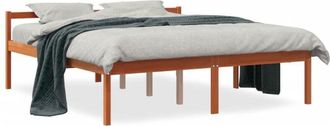 vidaXL Seniorenbett Wachsbraun 160x200 cm Massivholz Kiefer Vidaxl