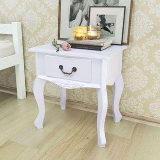 vidaXL Table de chevet mdf Blanc Vidaxl