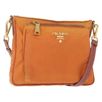 Prada Sac bandouli&egrave;re en nylon Pre-owned - Femme - Pre-owned - Orange - Taille: ONE Size