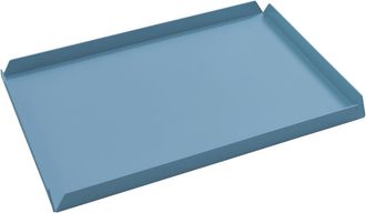 Luna Via Tablett LUIS M, Rechteckige Ablageschale aus Metall, Made in Europe (Taubenblau, 10 x 30 x 2 cm)