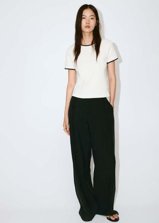 Mango T-shirt coton liser&eacute;s contrastants &eacute;cru - Femme - XXS - MANGO
