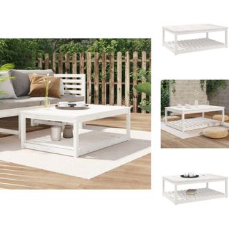 vidaXL Gartentisch Wei&szlig; 121x82,5x45 cm Massivholz Kiefer - Gartentisch - Esszimmertisch - Terrassenm&ouml;bel - Holzm&ouml;bel - Kiefernholz