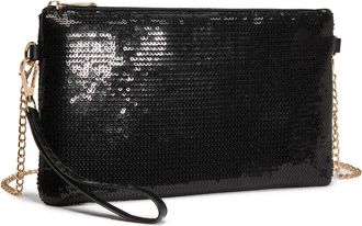 Miss Lulu Damen Fashion Pailletten Tasche Mini Clutch kleine Damen Kettentasche Umh&auml;ngetasche f&uuml;r Hochzeiten, Dates und verschiedene Anl&auml;sse mit goldener Kette 