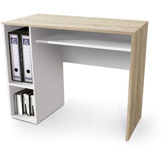 PEGANE Pegane - Bureau coloris Ch&ecirc;ne Cambrian / Blanc - longueur 90 x profondeur 45 cm