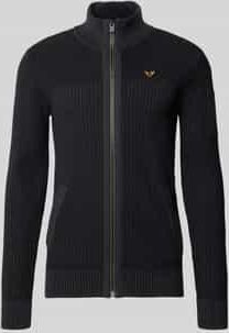 PME Legend Regular Fit Strickjacke aus reiner Baumwolle mit Label-Stitching