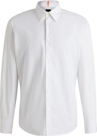 HUGO BOSS Unifarbenes Baumwollhemd Relegant mit Kentkragen, Regular in