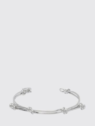 Maison Margiela Bracelet jonc en laiton chrom&eacute; avec d&eacute;tail de naud