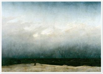 Posterlounge Der Mönch am Meer Poster von Caspar David Friedrich 40 x 30 cm Blau Wandbilder Wanddeko