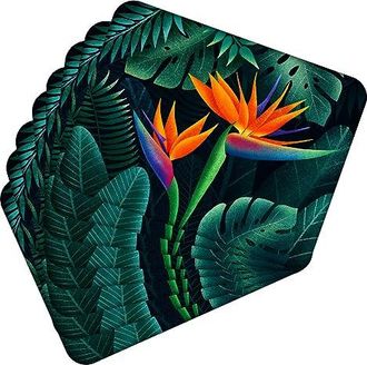 MG Design Mg Design Lot de 8 Sets de Table en liège - Tropical Flowers 1 - 30 × 40 cm - résistants à la Chaleur, faciles à Nettoyer