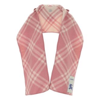 Burberry Kapuzenschal aus Wolle im Karomuster - - Accessories - Damen - Rosa - ONE SIZE