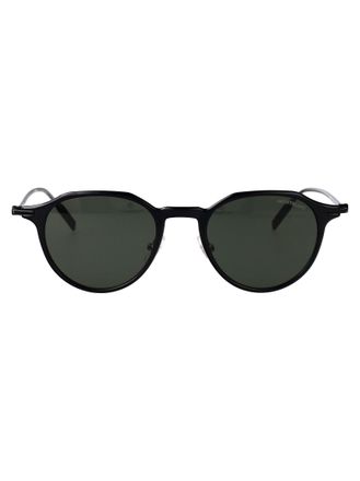 Montblanc MB0355S Metal Round-Frame Sunglasses - Black