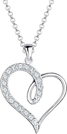 Elli Halskette Damen Herz Symbol Liebe mit Kristalle in 925 Sterling Silber