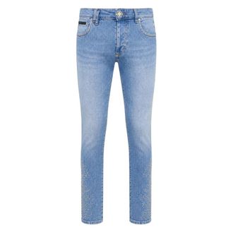 Philipp Plein Denim Super Straight Cut Hosen Studs - - Jeans - Herren - Blau - W28