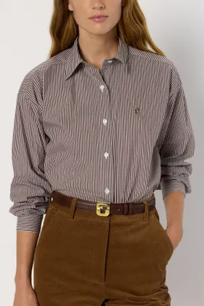 Gerard Darel Chemise en coton &agrave; rayures-ALLY - Taupe