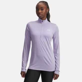 Under Armour Tech Twist Oberteil mit.5-Zip f&uuml;r Damen Transparent / Wei&szlig; S