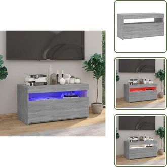 vidaXL Vidaxl - Meuble tv avec lumi&egrave;res led Sonoma gris 75x35x40 cm - Meuble Tv - Meuble T&eacute;l&eacute;viseur - T&eacute;l&eacute;vision Murale - Support Tv - Unit&eacute; Tv
