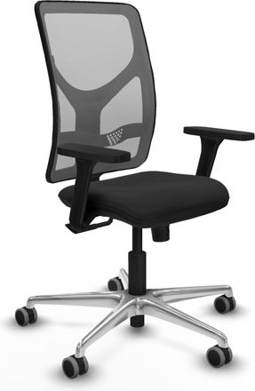Piqueras y Crespo B&uuml;rostuhl aus schwarzem Kunstleder, mit 3D-Armlehnen, h&ouml;henverstellbare Lendenwirbelst&uuml;tze, ausgestattet mit 3 Positionen und Schneidschaum, Grau/Schw