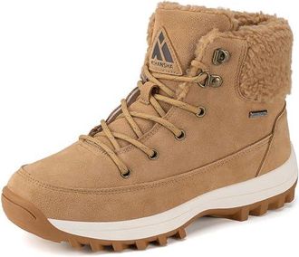 Mishansha Chaussure dhiver Femme Bottines Fourrées Chaudes Antidérapantes Trekking Outdoor Bottes de Neige Marron EU 41