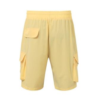 Generic Short cargo &eacute;l&eacute;gant et uni pour homme avec pantalon de jogging 5/4, jaune, XXL