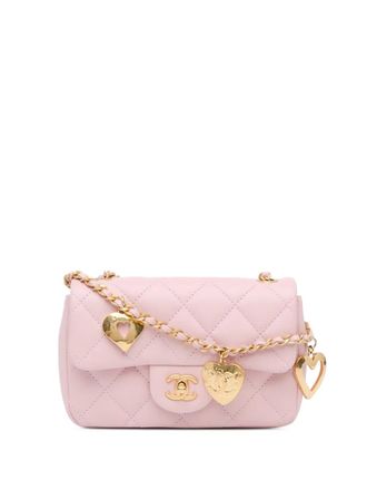 Chanel mini sac &agrave; bandouli&egrave;re Heart Charms Flap (2021-2024) - Rose