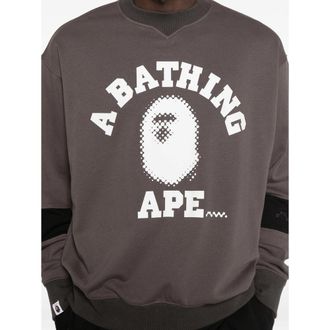 A Bathing Ape Logo-Print Crewneck Sweatshirt - Grey