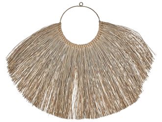 Beliani Wanddekoration Wasserhyazinthe nat&uuml;rlich 100x70 cm Wedelform Boho-Stil Hatinh