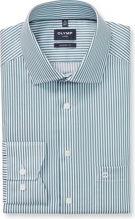 Olymp Herren Oberhemd Langarm Luxor,Römer Streifen,470 Modern Fit 26,19 Global Kent,grün 45,45