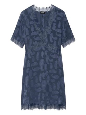 Zadig&Voltaire robe &agrave; motif cachemire - Bleu