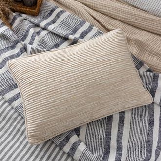 furn. Yard Cove Kissen, gerippt, mit Paspelierung, Federn, gefüllt