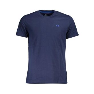 La Martina Blau Baumwolle Herren T-Shirt mit Stickerei - - Tops - Herren - Blau - M