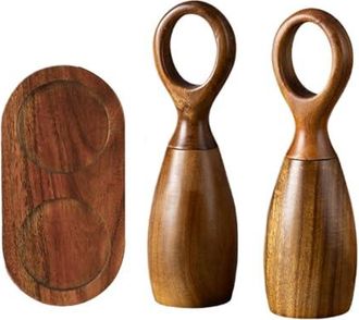 Generic Sghtil Moulin &agrave; poivre en bois | Moulin &agrave; poivre manuel | Moulin &agrave; poivre et sel rechargeable avec noyau en c&eacute;ramique rechargeable avec grossi&egrave;ret&eacute; r&eacute;