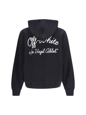 Off-white Mens Hoodie Script Skate Black-White Cotton Sweatshirts Black/white Sweater