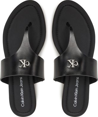 Calvin Klein Jeans Zehentrenner Calvin Klein Jeans Flat Sandal Toepost Mg YW0YW01691 Schwarz