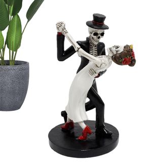 Generic Figur Eines Paares Zum Tag Der Toten - Statue Eines Skeletts Mit Tangotanz Als Hochzeitsfigur, Mexikanisches Totenkopfpaar | Minii-Harzstatue Eines To