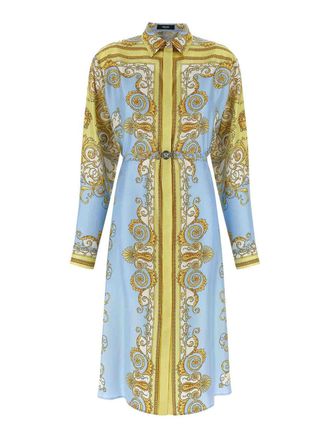 Versace Robe Au Genou - Bleu Clair