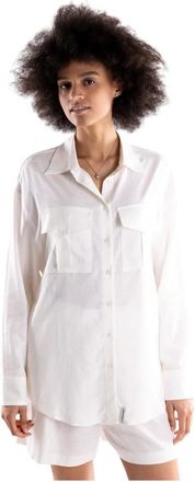 Hinnominate Hinnominate, Femme, Blouses et Chemises, Blanc, Taille: 38 FR Camicia Over
