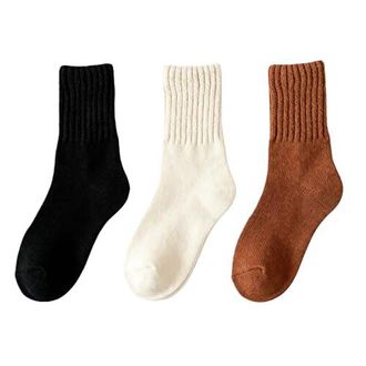 Generic Lot de 3 paires de chaussettes thermiques &eacute;paisses pour femmes, chaussettes &eacute;paisses et rembourr&eacute;es pour bottes thermiques pour bottes pour cadeaux dh