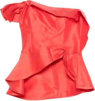 Gemy Maalouf haut volanté à une épaule - Rouge