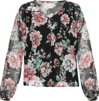 Usha Bluse Frauen schwarz mehrfarbig