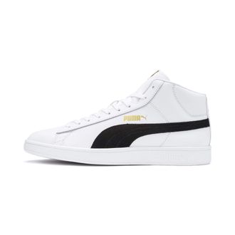 Puma Puma Unisex-Erwachsene Smash V2 Mid L Sneaker, White Black Team Gold-High Rise, 44.5 EU