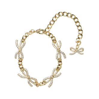 Self Portrait Kristall-Schleifen-Armband - - Accessories - Damen - Gelb - ONE SIZE
