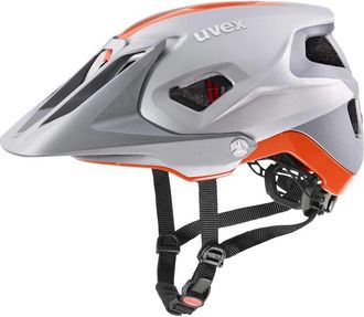Uvex quatro integrale - extrem leichter MTB-Helm f&uuml;r Damen und Herren - individuelle Gr&ouml;&szlig;enanpassung - verstellbarer Schirm - silver - orange matt - 52-57 