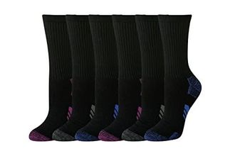 Amazon Essentials Chaussettes de Sport Athlétique en Coton Respirant Rembourrées Femme, 6 Paires, Noir, 36-39.5