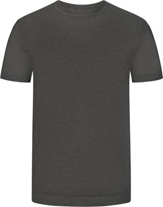 Tom Rusborg Leichtes Strick-T-Shirt mit frontseitiger Reiskornstruktur in